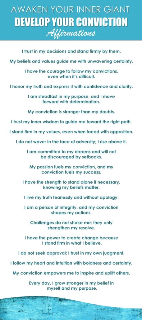 20 Positive Affirmations - Develop Your Conviction - SUCCESS MYSTIC